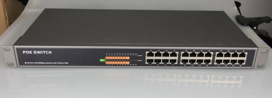 24 Port 10M / 100M POE Ethernet Switch , 15.4W IEEE802.3af Unmanaged POE Switch
