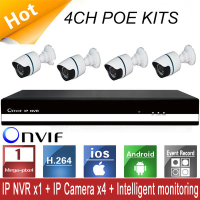 IR HD POE NVR Kit Home Surveillance Security Cameras System 4mm Lens