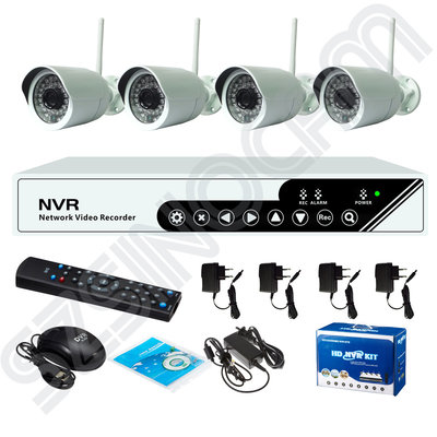  4CH 1.0MP WIFI NVR Kit Support WPS , Google Chrome For Shop / Office