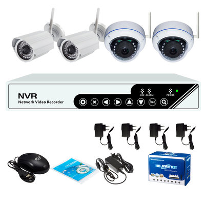 1.0MP 720P 4channel WIFI Wireless NVR Kit Camera System Support Remote View