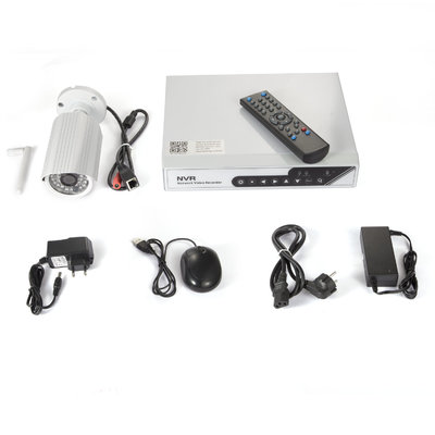 4CH 1.0MP Wifi IP Camera System NVR Kit For Shop / Office Easy Installation 