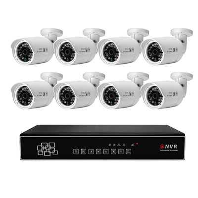 Onvif 8CH 720P Mini IP Security Camera Systems Plug And play NVR Kits Motion Detection