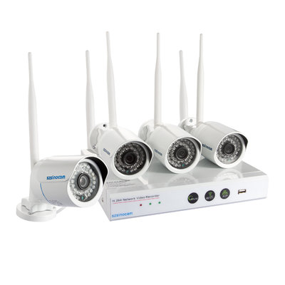 Wireless Network NVR Kit , 4 Channel 720P Security Camera System