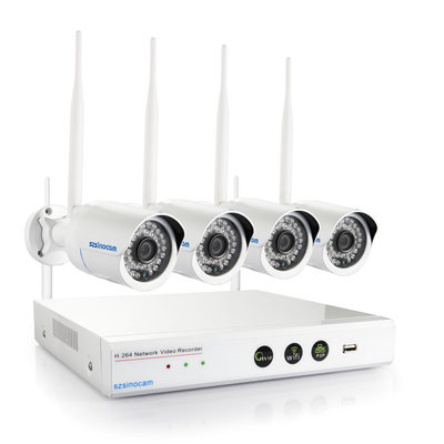 Wireless Network NVR Kit , 4 Channel 720P Security Camera System