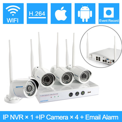 720P / 960P Wireless Security IP Camera WDR Low Lux 4 Channel