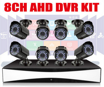 Full HD 8CH CCTV DVR Kit 1MP Waterprof Outdoor Bullet Cameras