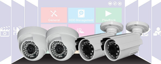 Infrared 4CH P2P AHD Security DVR Kit 720P Day / Night Bullet / Dome Cameras