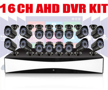 Auto 16CH CCTV DVR Kit 720P Bullet AHD Cameras Motion Detection