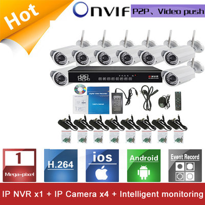 Onvif 8CH 720P WIFI IP Security Camera Systems Plug And play Network Camera