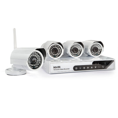 4CH 1.0MP Wifi IP Camera System NVR Kit For Shop / Office Easy Installation 