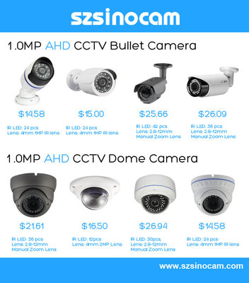 Vandalproof Dome 1.0MP AHD CCTV Camera , 720P IR-CUT Night Vision CCTV Camera