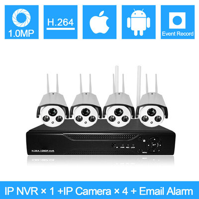 Wireless Network NVR Kit Digital With 4 CH 720P Playback