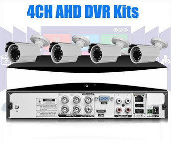 Security CCTV 4CH 720P AHD DVR Kit 4pcs Bullet Cameras , High Resolution