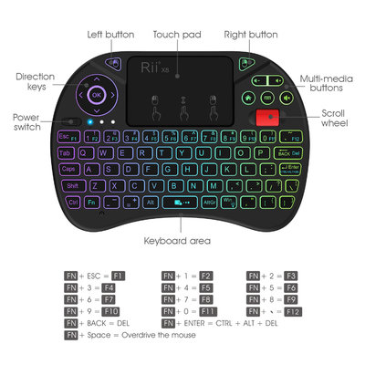 Mini Wireless Keyboard Multifunction Air Mouse Rii X8 supplier