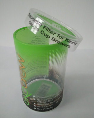Plastic Folding Box for coffee, Cylinder,screen printing supplier