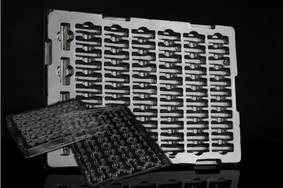 clear blister packing tray for electronics 72 holes supplier
