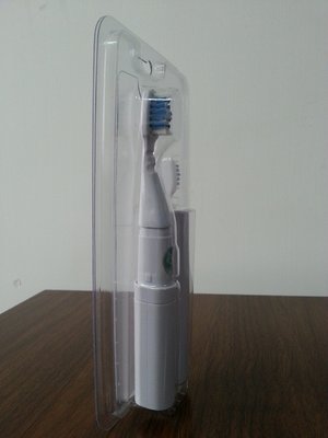 Transparent PET / PVC / APET / GAG / APEG two blisters packing for electronic toothbrush supplier