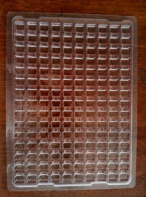 clear blister packing tray for electronics 72 holes supplier