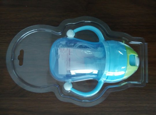 Customerized clear PET / PVC / APET / GAG / APEG  blister clamshell packaging with hanging holes for 280ml baby's bottle supplier