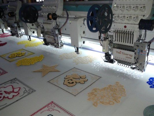 Tai Sang Embro vista model 904+04(4 heads flat embroidery machine + 4 heads chenille embroidery machine)