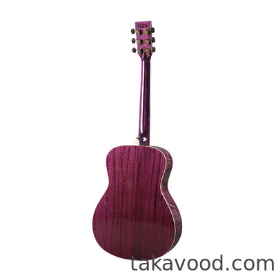 Takavood Folk Guitar 40 inch Acoustic Guitar African Mahogany Top Guitars Purple Color Guitar supplier