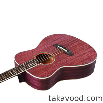 Takavood Folk Guitar 40 inch Acoustic Guitar African Mahogany Top Guitars Purple Color Guitar supplier