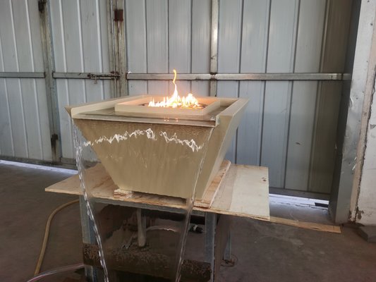 corten steel water fountain gas waterfall fire pit bowls heaters for swimming pool