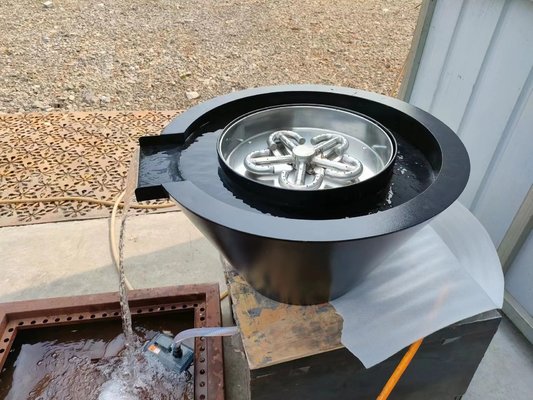 Decorative black round water fountain gas fire pit bowls fire water bowl