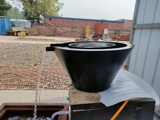 Decorative black round water fountain gas fire pit bowls fire water bowl