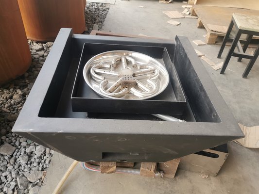 Outdoor steel water fountain gas water fire waterfall bowls heaters for outdoor garden