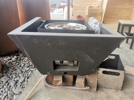 Outdoor steel water fountain gas water fire waterfall bowls heaters for outdoor garden