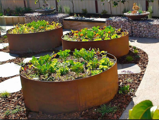 Corten steel flower bed border garden edging border landscape corten steel lawn edge