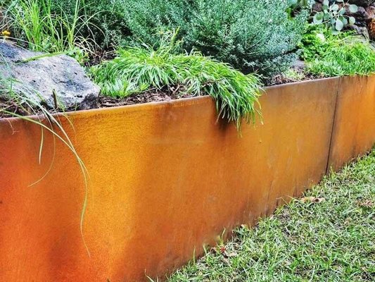Corten steel flower bed border garden edging steel corten-steel-garden-edging