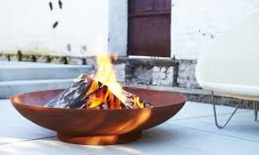 Fashion corten steel hanging fire pit indoor