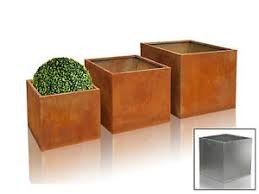 Cheap Column Shape Corten Steel Planter for Garden Decorations