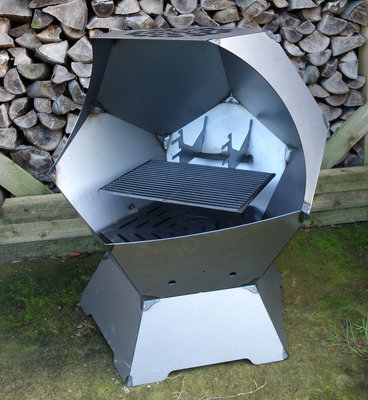 Dia30" Round Big Moon And Star Corten Garden Fire Pit Ring