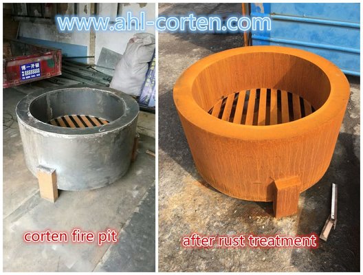 Decorative Outdoor Corten Steel Garden Treasure Gas Fire Pits