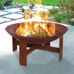 Dia30" Round Big Moon And Star Corten Garden Fire Pit Ring