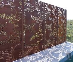 Decorative Metal Screen Corten Laser Cut Garden Screen Laser Cut Outdoor Metal Screen