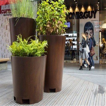 New greenhouse Plastic Metal classical corten steel flower plants pot