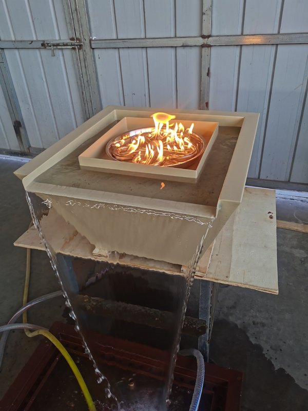 corten steel water fountain gas waterfall fire pit bowls heaters for swimming pool