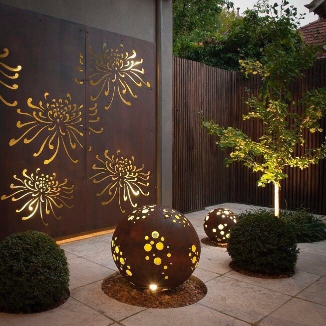 2017 new design corten steel decorative metal screen water bubble wall