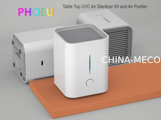 Mini purifier and air sterilizer with UVC LED disinfection and active carbon PM2.5 purification photocatalysis and UVC