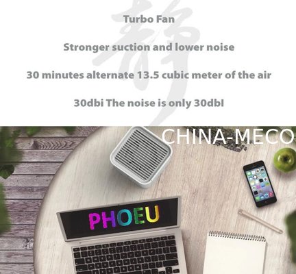 Table top mini air purifier with UVC LED disinfection function and active carbon PM2.5 purification