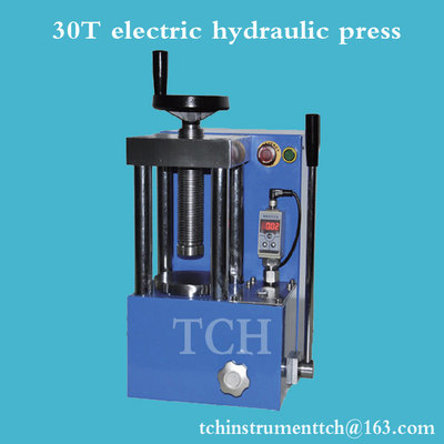 30T lab Manual hydraulic powder press machine with optional safety cover and digital pressure gauge
