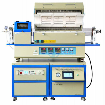 1200C three muilti zones vacuum atmosphere tube furnace with quartz tube and programmable controller