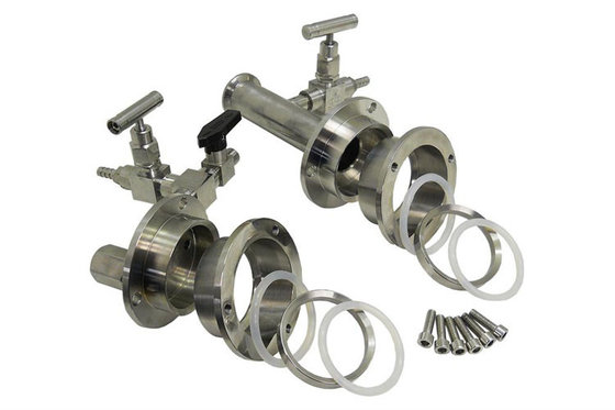 vacuum sealing tube flange with KF-25 port & 1/4" barbed hose fitting for tube furnace