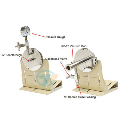 Hinged Type Vacuum Sealing Assembly flange with 1/4" thermocouple feedthrough for quartz or alumina tube