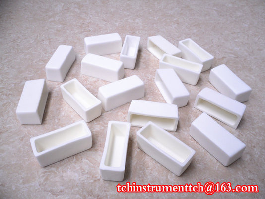 Rectangular Alumina Crucible Boat , Al2O3 ceramic boat Crucible