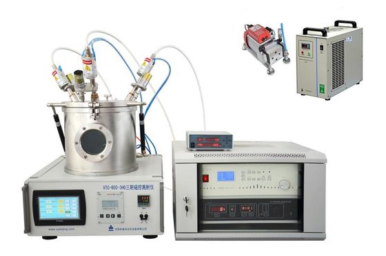 Combinatorial Plasma Sputtering Coater with Three 2'' magnetron Sputtering Sources and RF/DC Power Supplies - VTC-600-3H